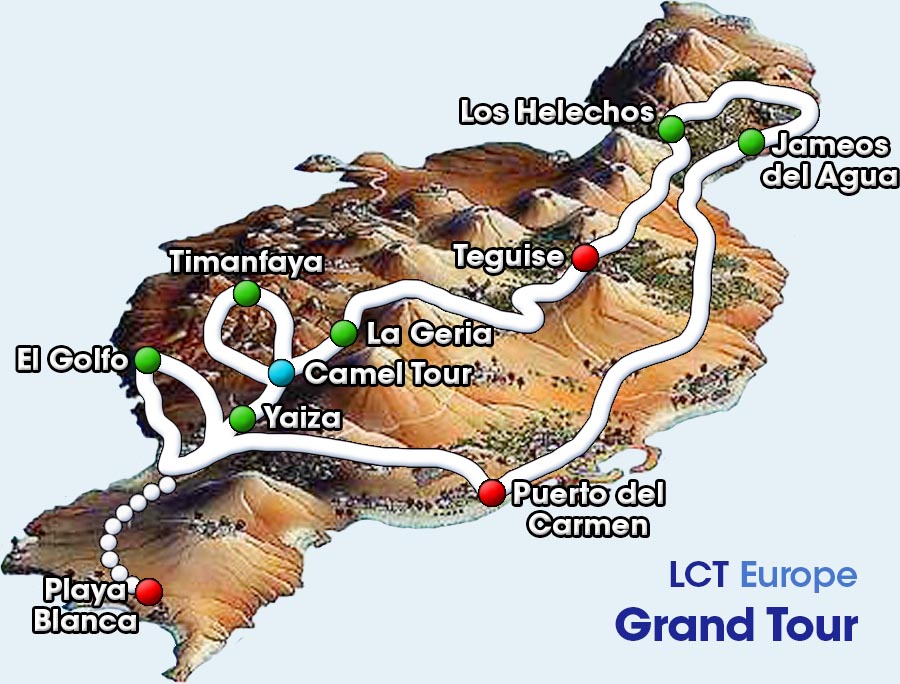 Maps with excursion routes in Lanzarote | Lanzarote